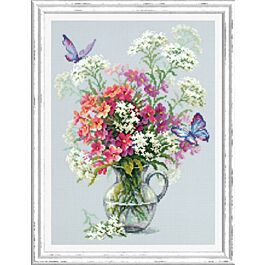 Borduurpakket Flox en duizendblad - Magic Needle 100-081 met telpatroon ...